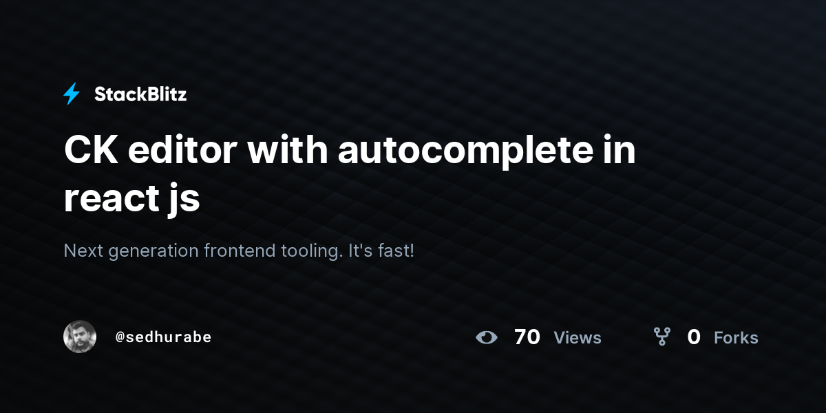 CK editor with autocomplete in react js - StackBlitz