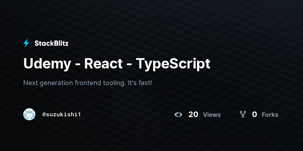 Udemy - React - TypeScript - StackBlitz