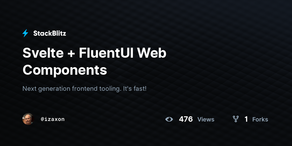 Svelte + FluentUI Web Components - StackBlitz