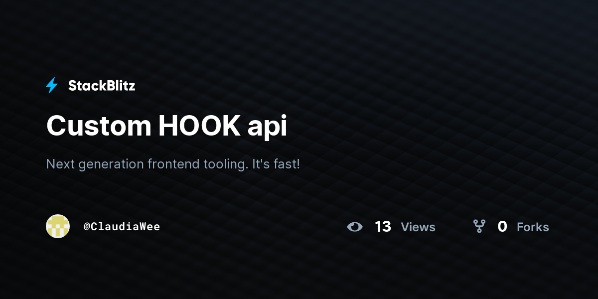 Custom HOOK api - StackBlitz