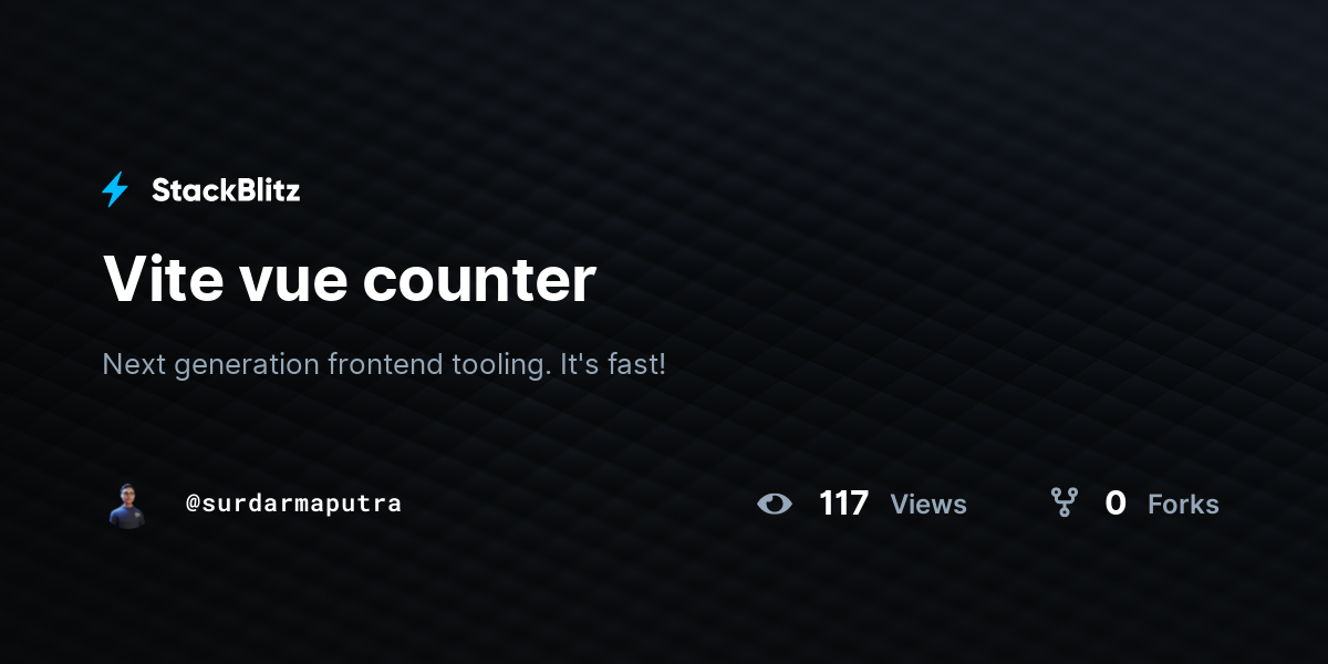 Vite vue counter - StackBlitz