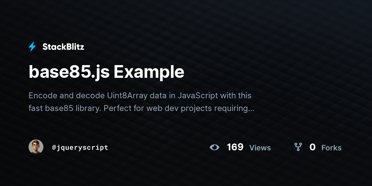 base85.js Example - StackBlitz
