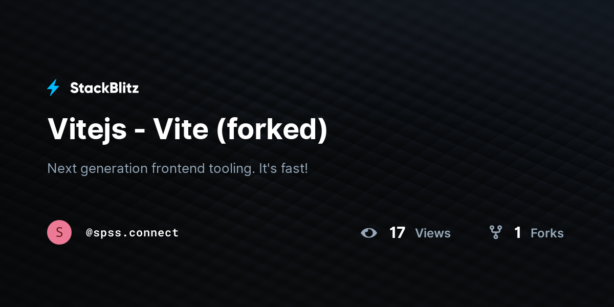 Vitejs - Vite (forked) - StackBlitz