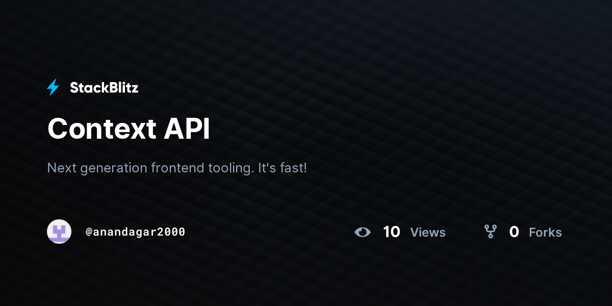 Context API - StackBlitz