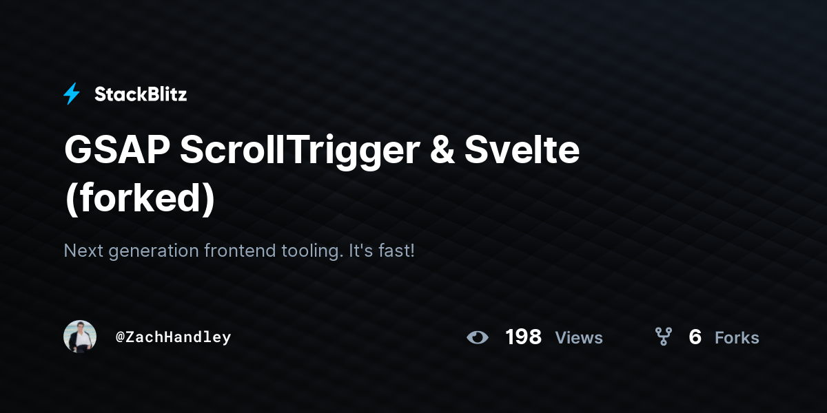 GSAP ScrollTrigger & Svelte (forked) - StackBlitz GSAP ScrollTrigger & Svelte (forked) - StackBlitz