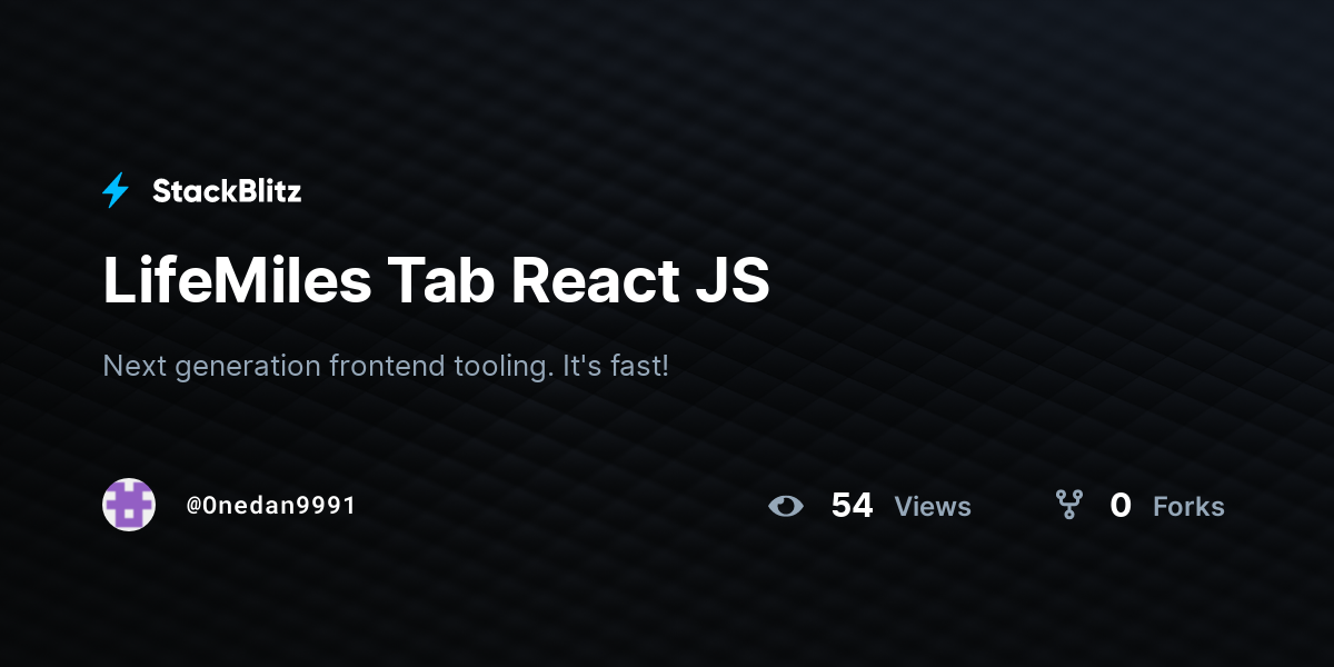 LifeMiles Tab React JS - StackBlitz