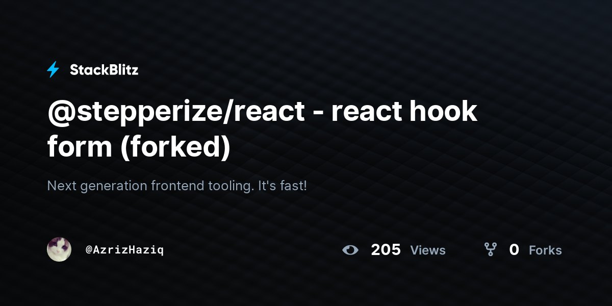 @stepperize/react - react hook form (forked) - StackBlitz