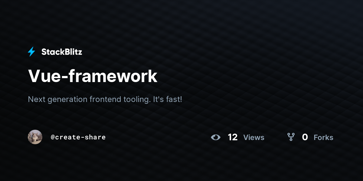 Vue Framework Stackblitz