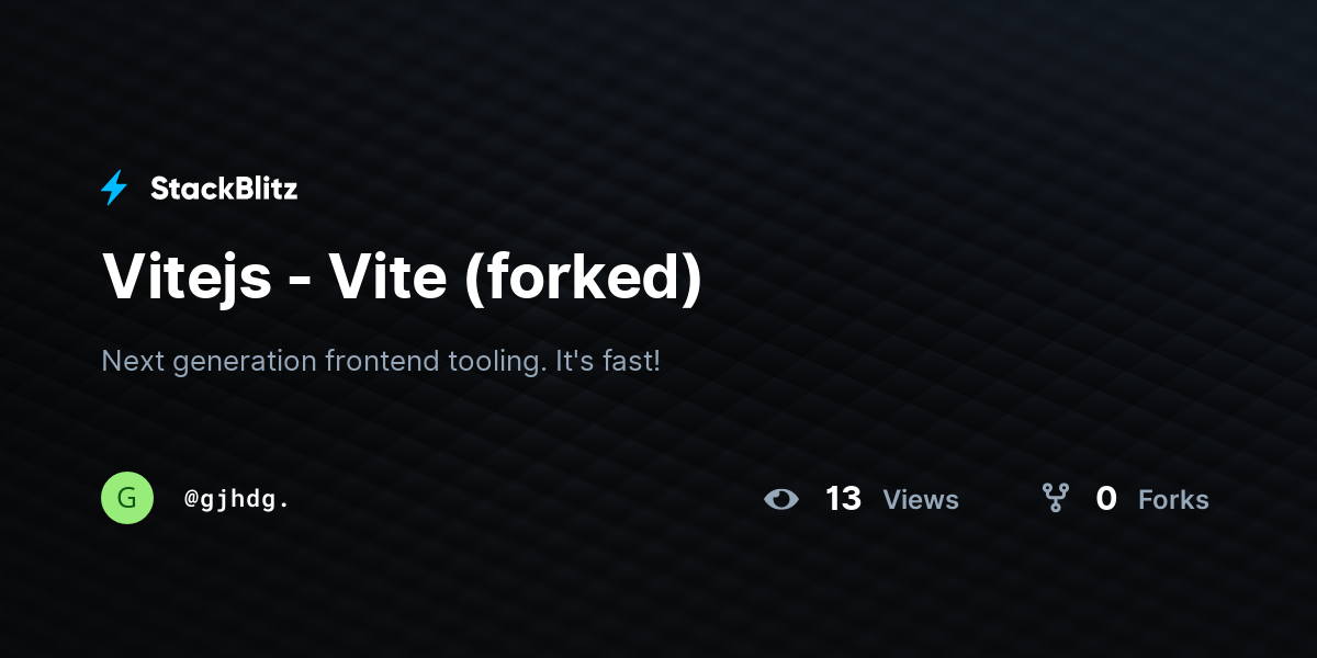 Vitejs - Vite (forked) - StackBlitz