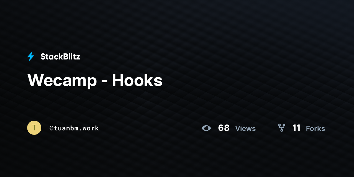 Wecamp - Hooks - StackBlitz