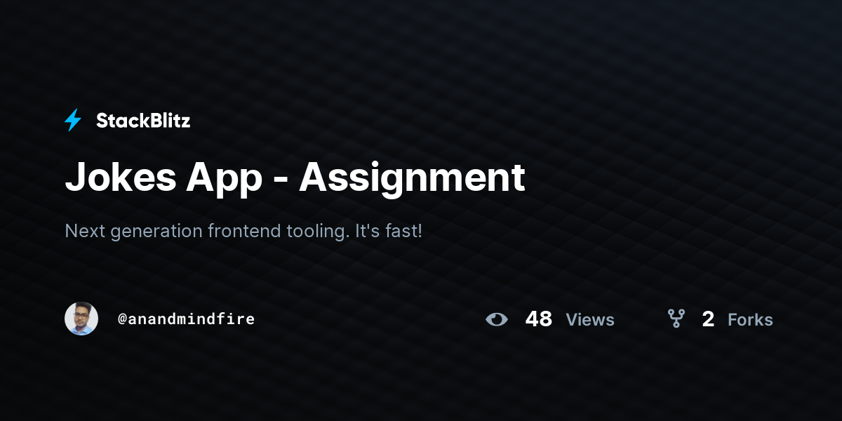 Jokes App - Assignment - StackBlitz
