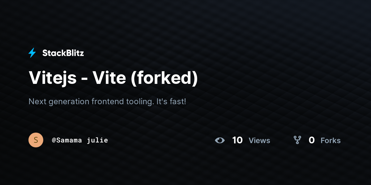 Vitejs - Vite (forked) - StackBlitz