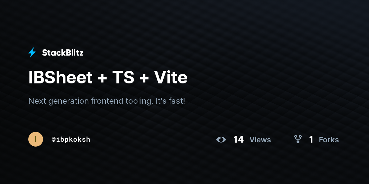 IBSheet + TS + Vite - StackBlitz