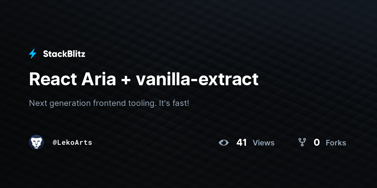 React Aria + vanilla-extract - StackBlitz