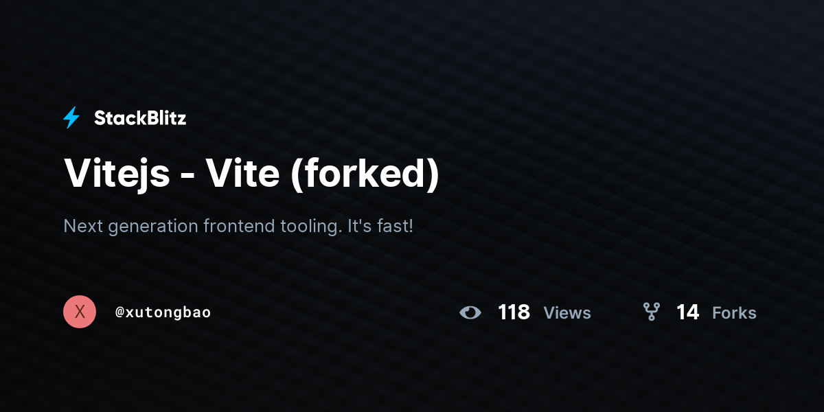 Vitejs - Vite (forked) - StackBlitz