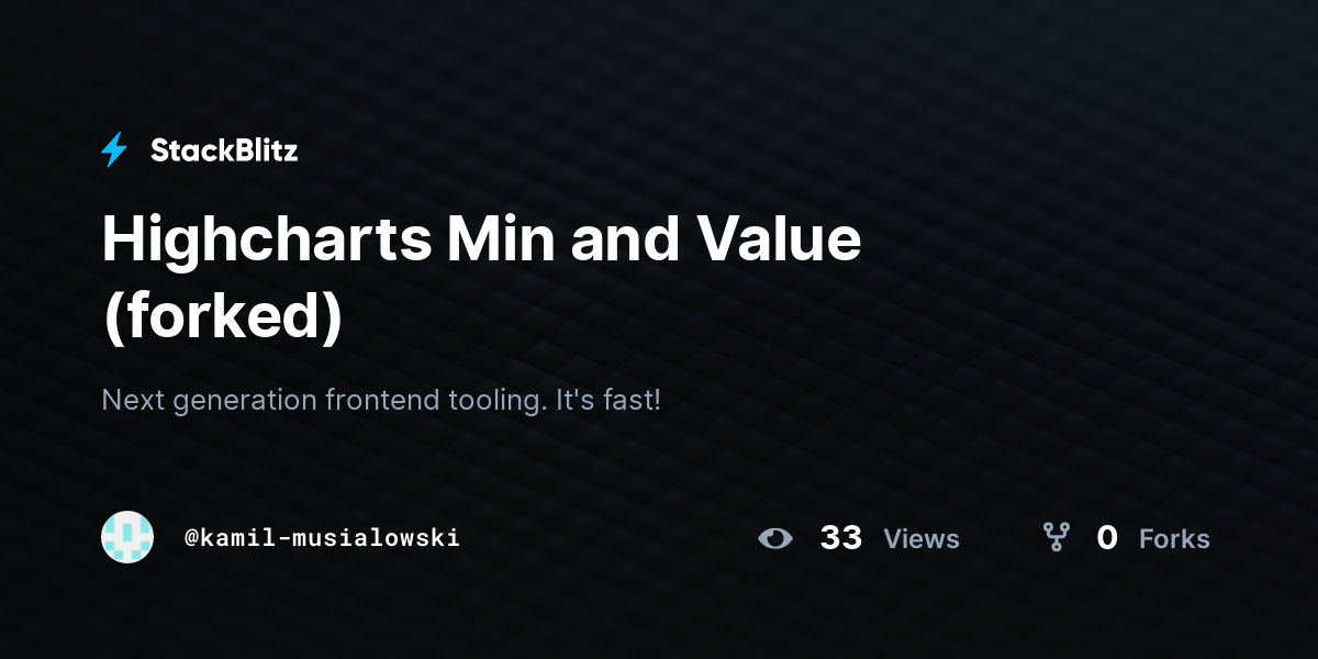 Highcharts Min and Value (forked) - StackBlitz Highcharts Min and Value (forked) - StackBlitz