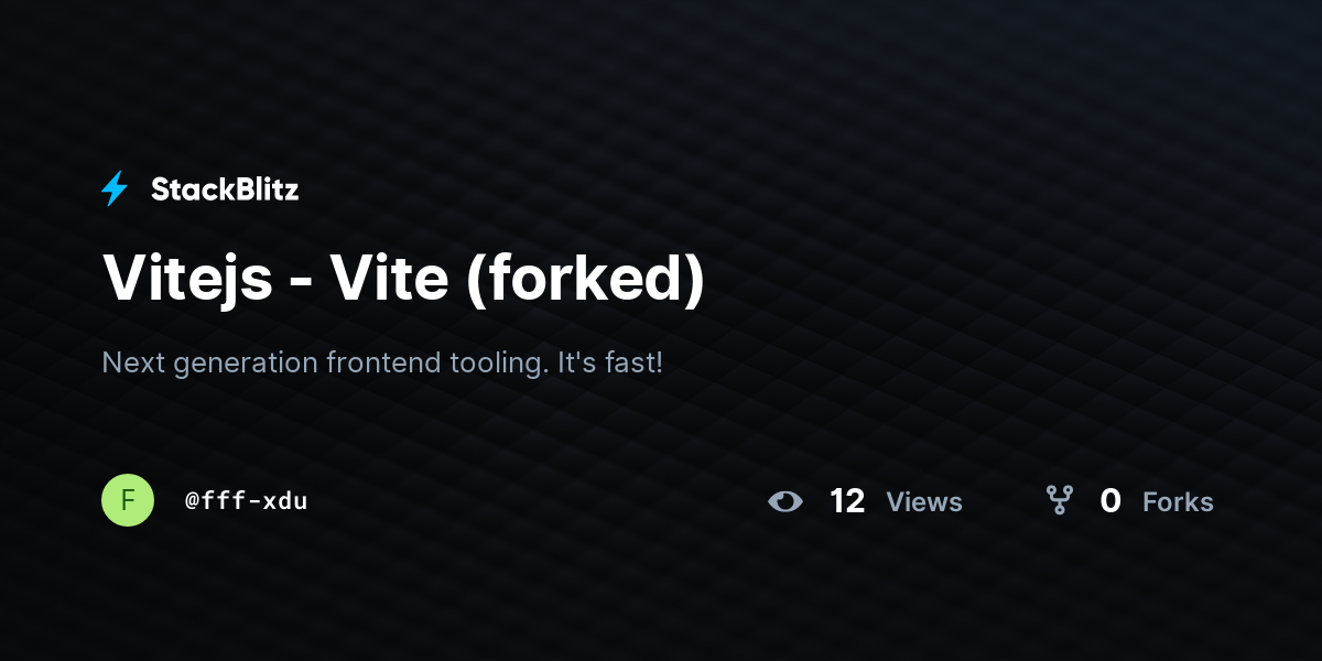 Vitejs - Vite (forked) - StackBlitz