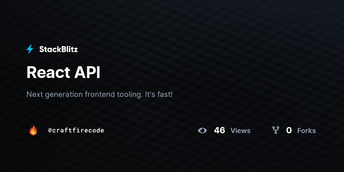 React API - StackBlitz