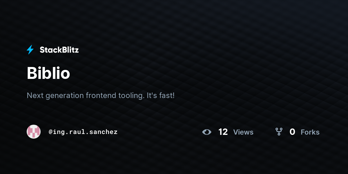 Biblio - StackBlitz