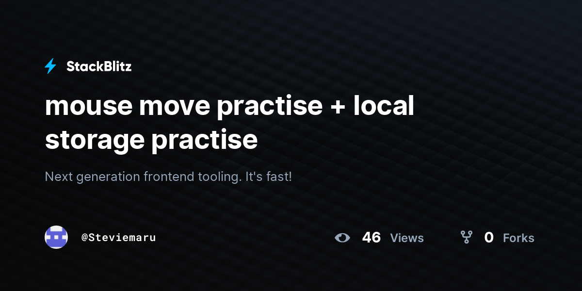 mouse move practise + local storage practise - StackBlitz