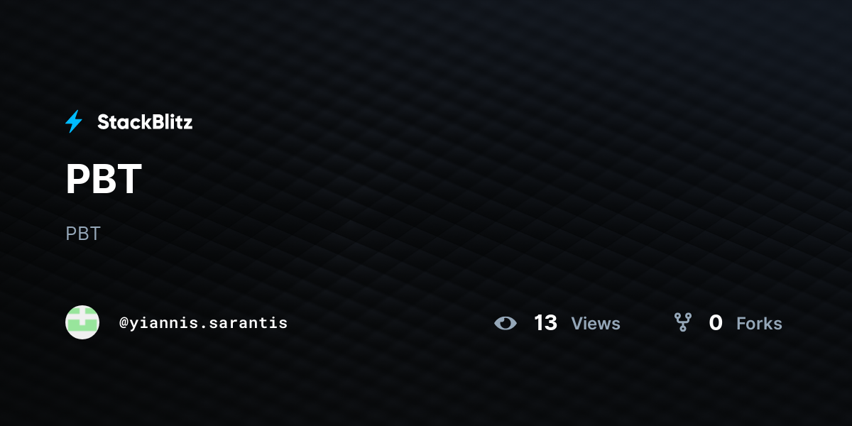 PBT - StackBlitz