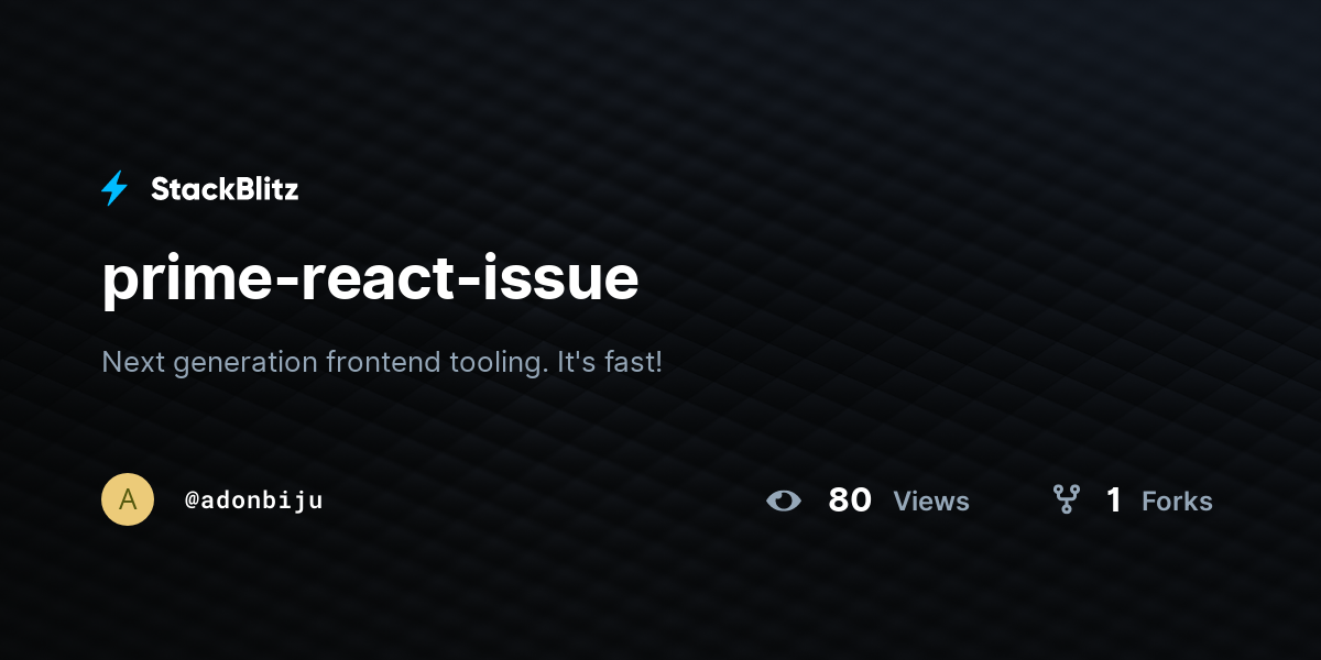 prime-react-issue - StackBlitz