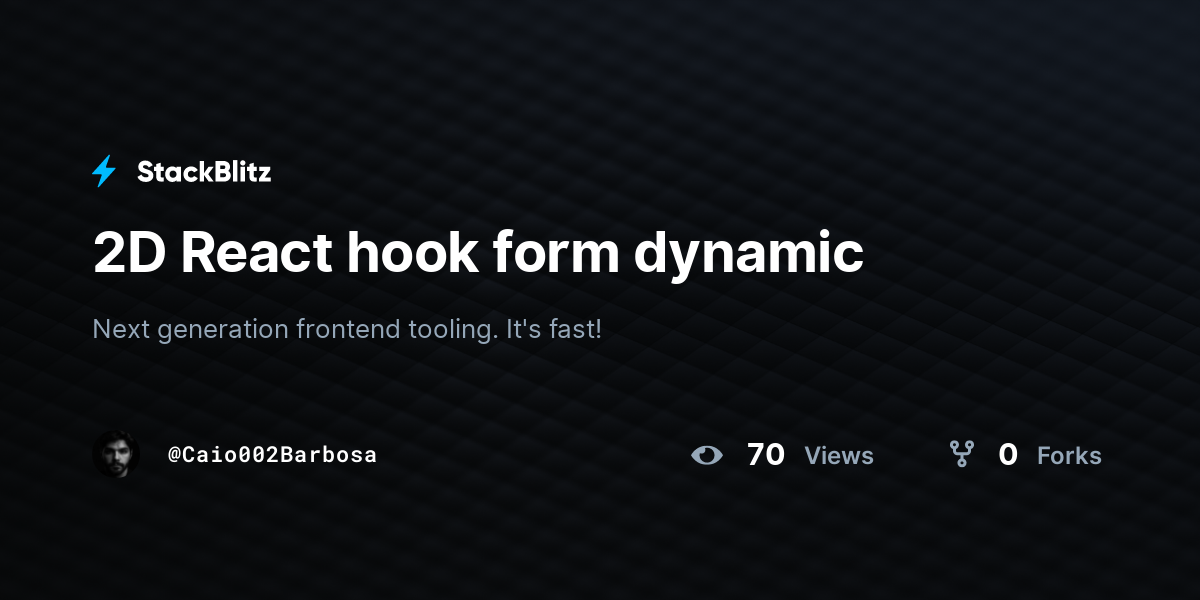 2D React hook form dynamic - StackBlitz