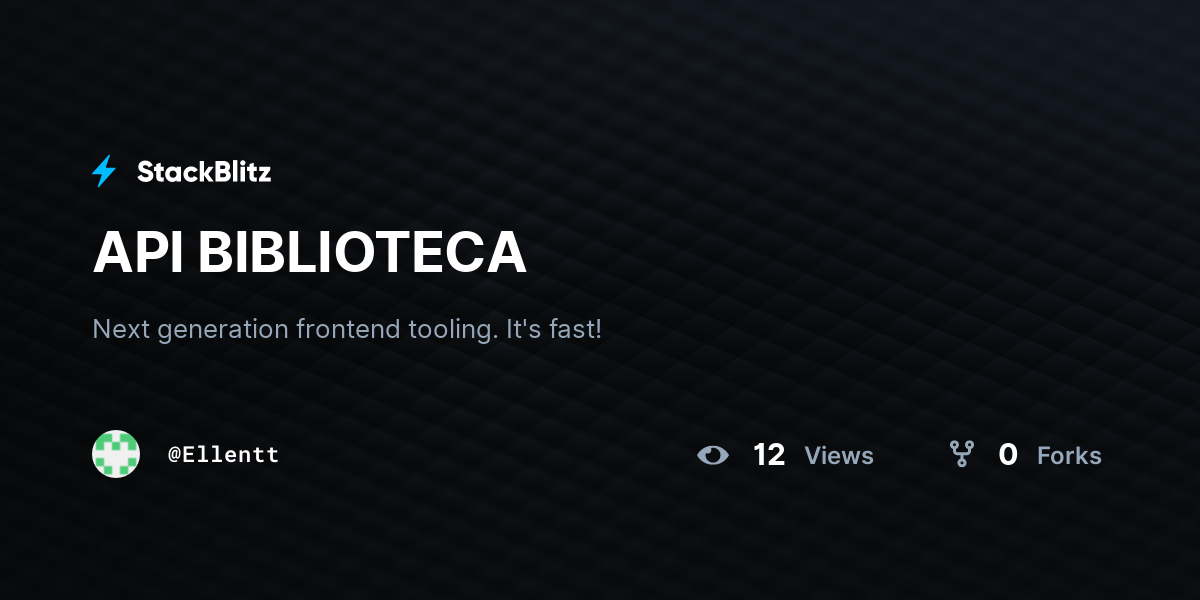 API BIBLIOTECA - StackBlitz