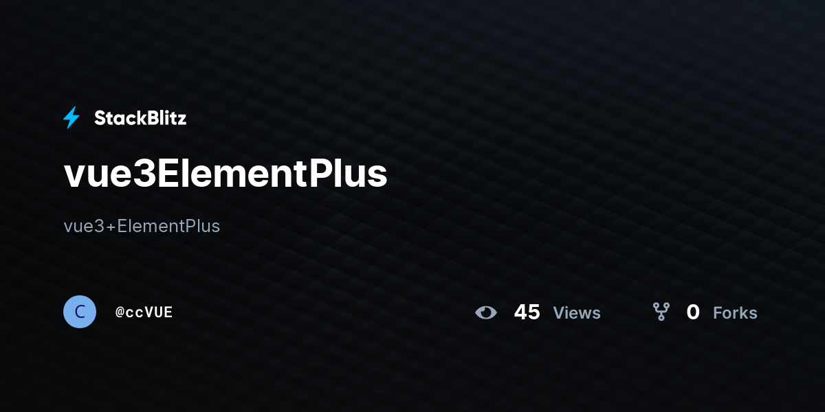 vue3ElementPlus - StackBlitz