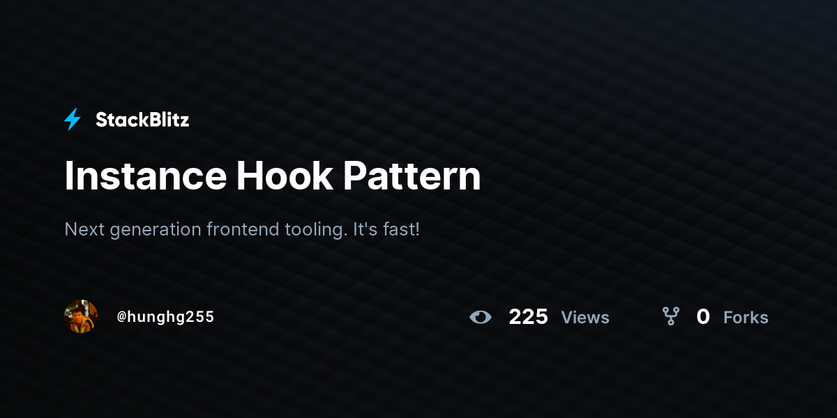 Instance Hook Pattern - StackBlitz