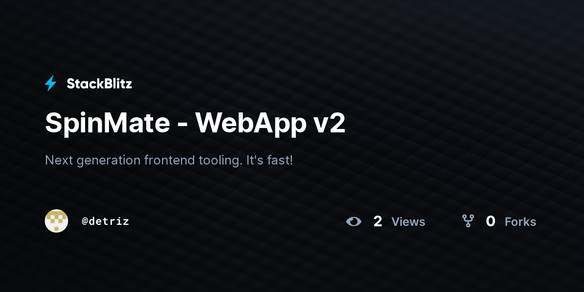 SpinMate - WebApp v2 - StackBlitz
