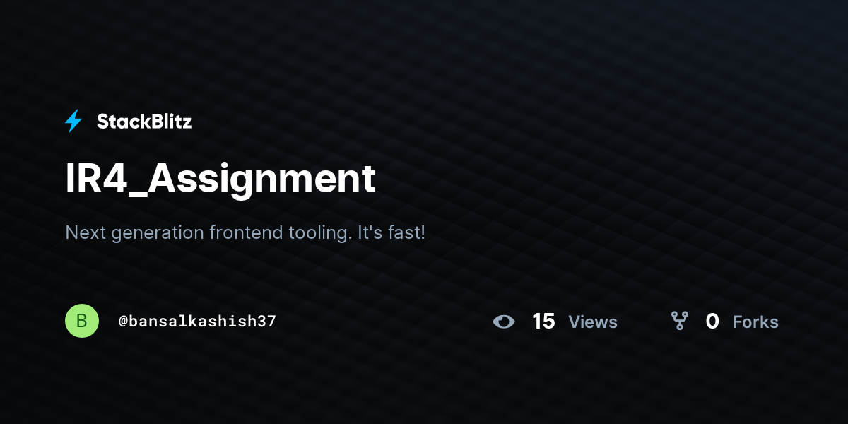 IR4_Assignment - StackBlitz