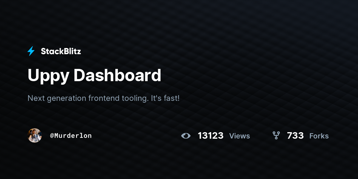Uppy Dashboard - StackBlitz