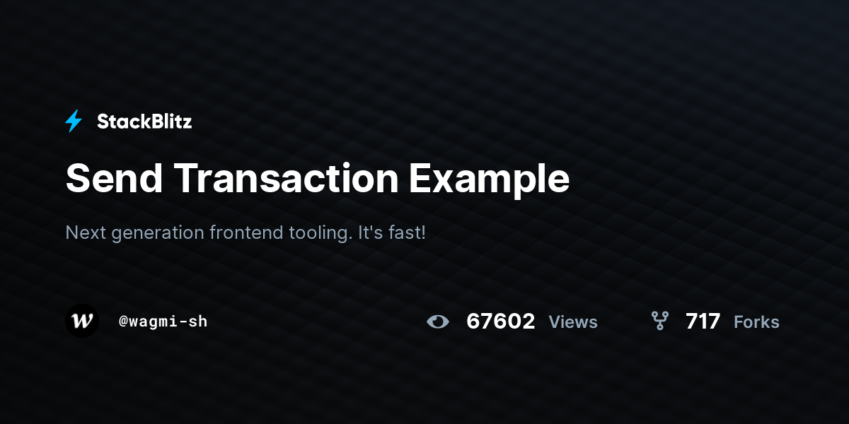 Send Transaction Example - StackBlitz