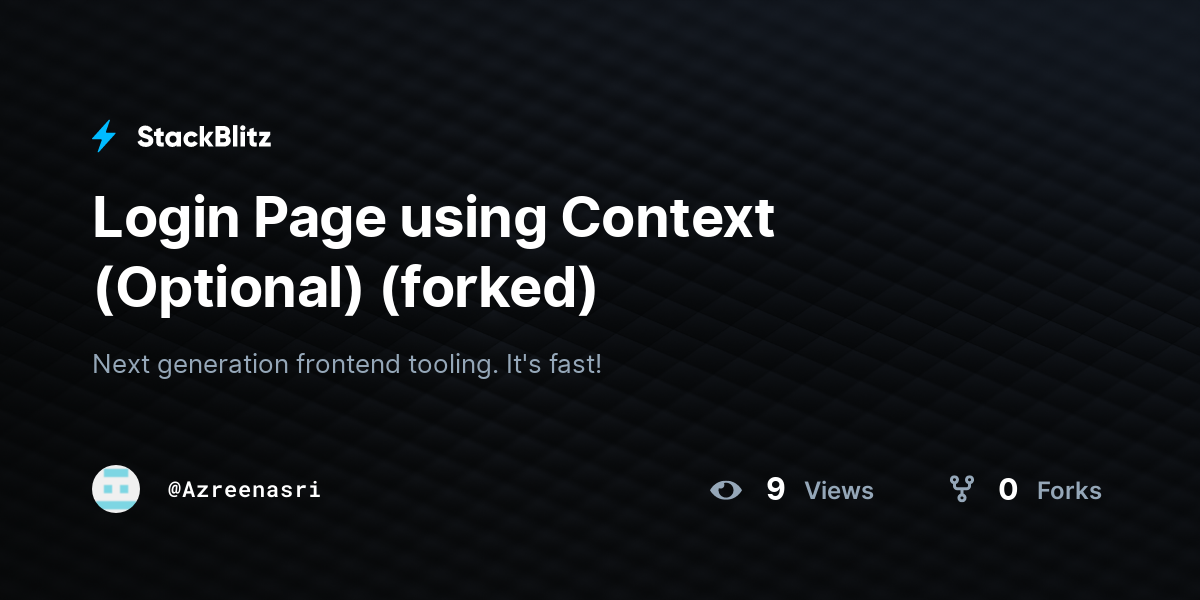 Login Page using Context (Optional) (forked) - StackBlitz