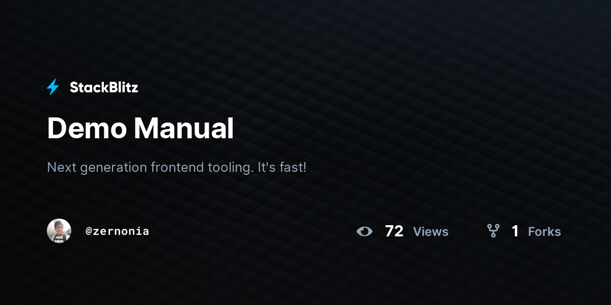 Demo Manual - StackBlitz