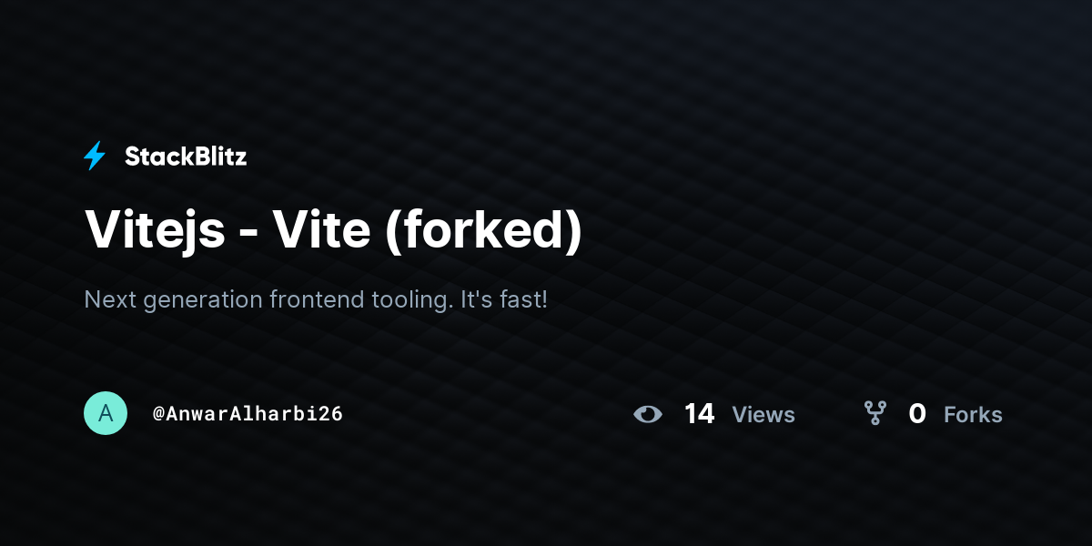 Vitejs Vite Forked Stackblitz