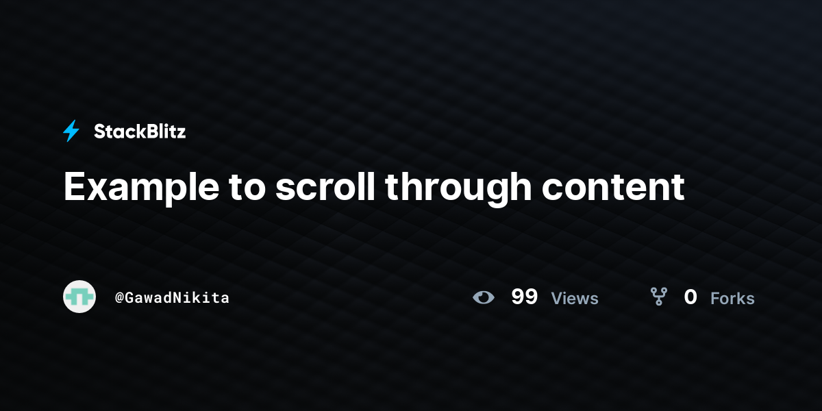 Example To Scroll Through Content Stackblitz