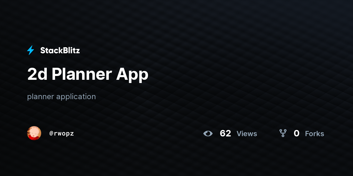 2d Planner App - StackBlitz
