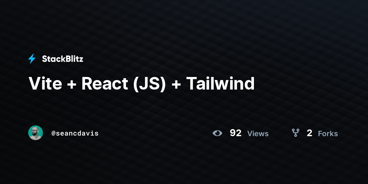 Vite React Js Tailwind Stackblitz