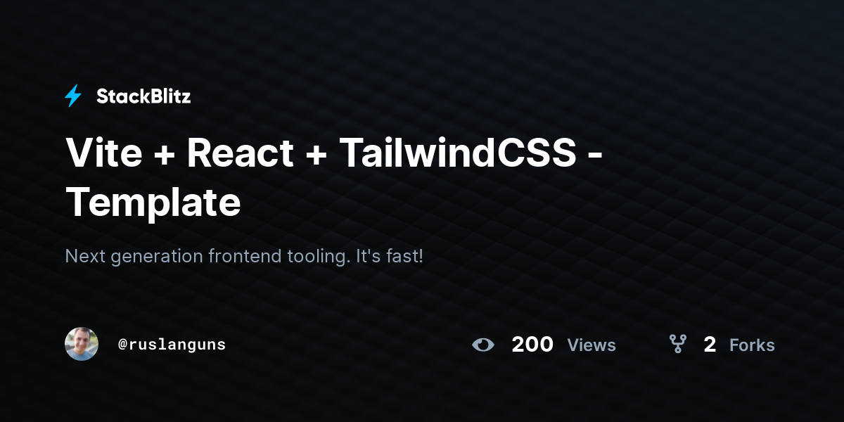 Vite React Tailwindcss Template Stackblitz