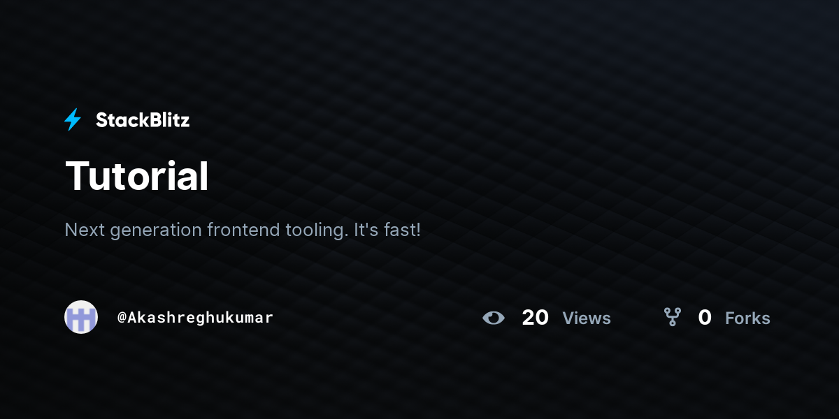Tutorial - StackBlitz