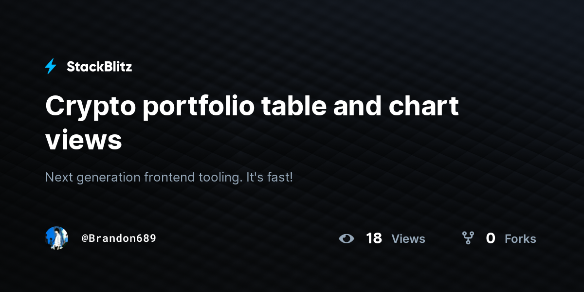 Crypto portfolio table and chart views - StackBlitz