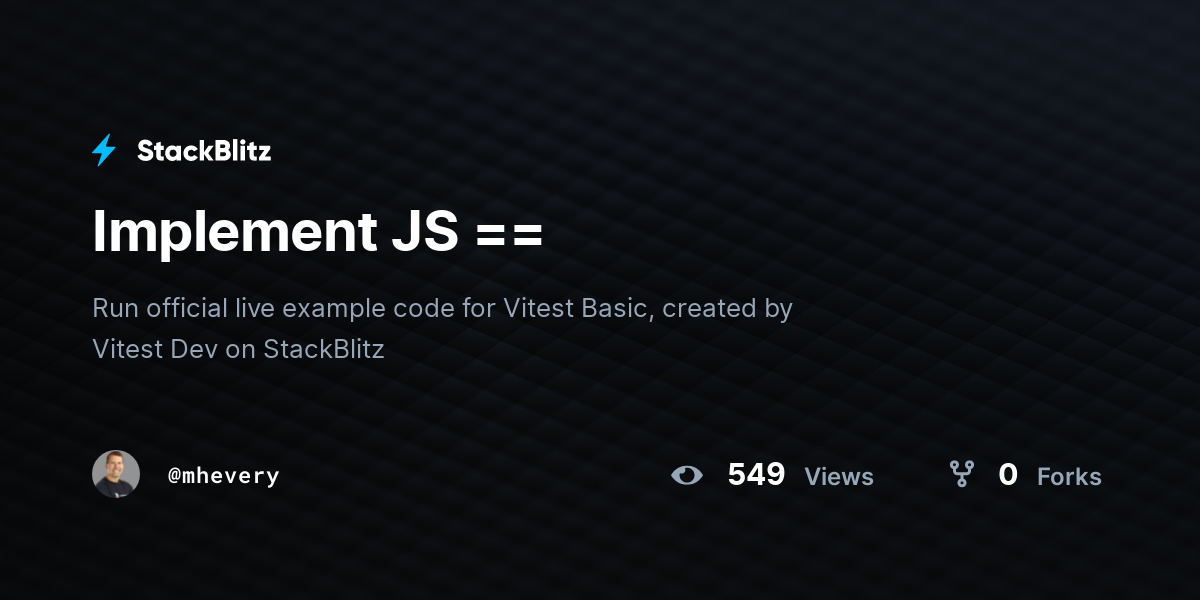 Implement JS == - StackBlitz