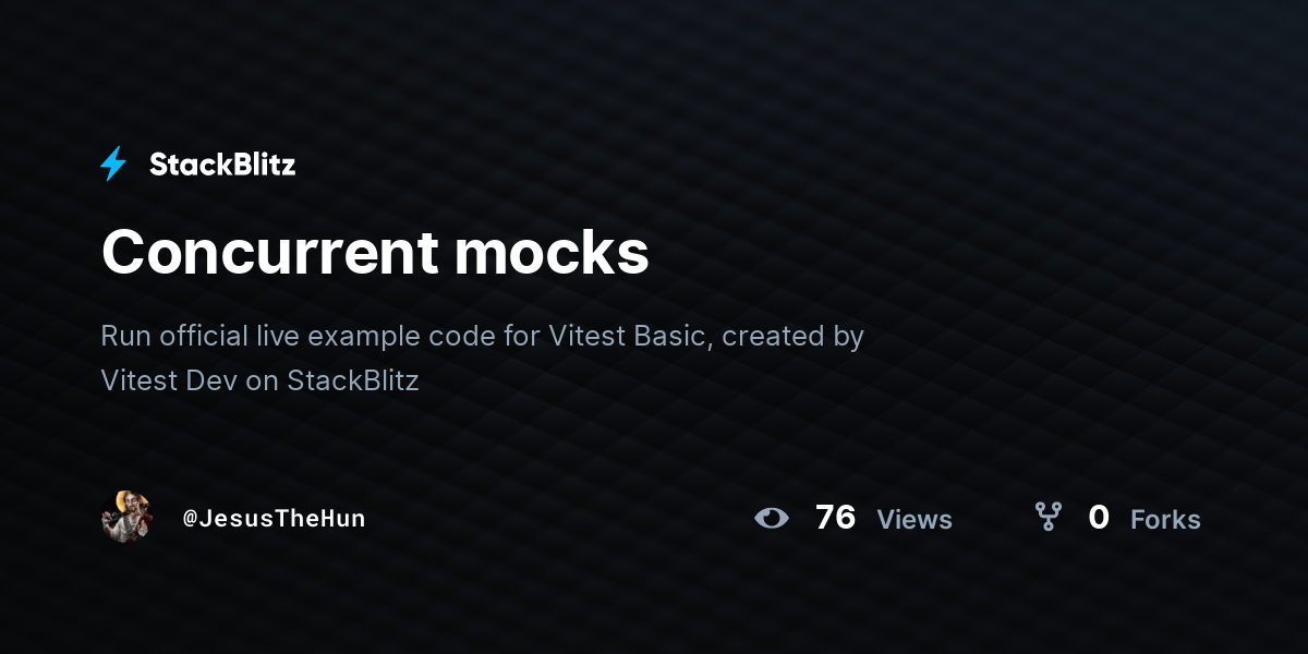 Concurrent mocks - StackBlitz