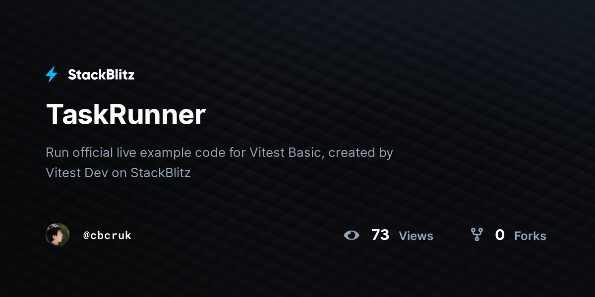 TaskRunner - StackBlitz