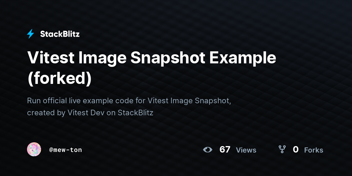 Vitest Image Snapshot Example Forked Stackblitz