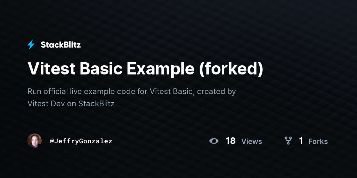 Vitest Basic Example (forked) - StackBlitz Vitest Basic Example (forked) - StackBlitz