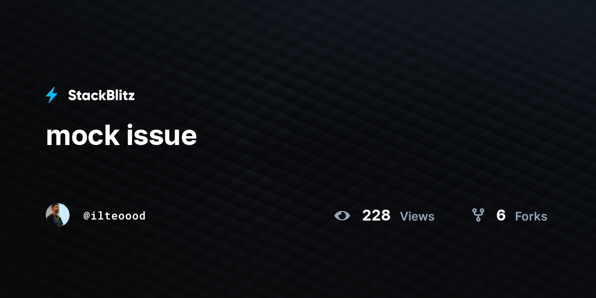 mock issue - StackBlitz