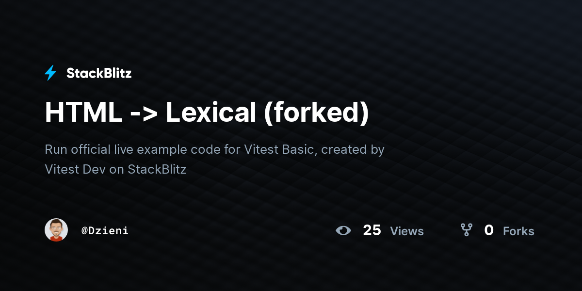HTML -> Lexical (forked) - StackBlitz